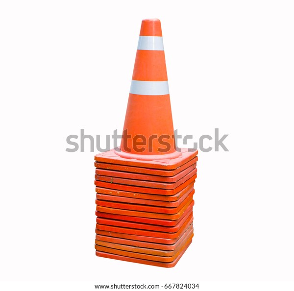 Stack Traffic Cone Isolated On White Stock Photo 667824034 | Shutterstock