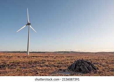 Stack Turf Bog Next Wind Farm Stock Photo 2136087391 | Shutterstock