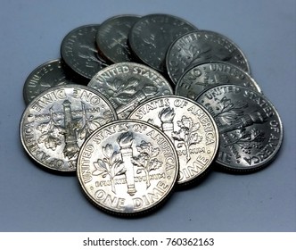 Stack Us Dimes 10 Cents Stock Photo 760362163 | Shutterstock