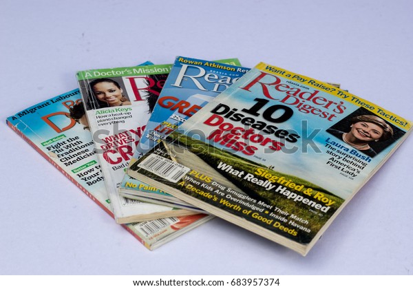 Stack Vintage Reader Digest Magazine Launched Stock Photo 683957374 ...