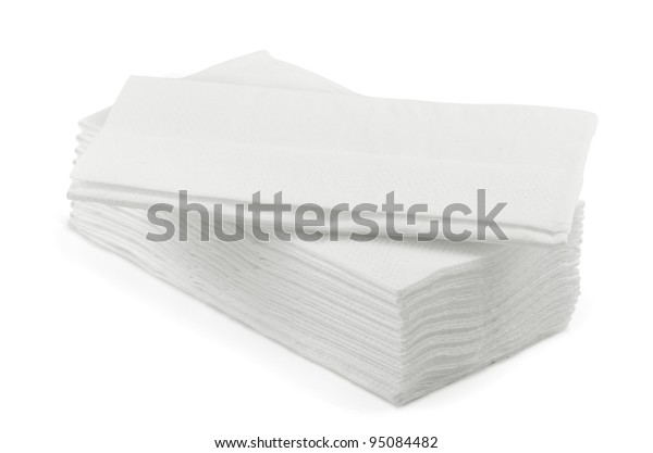 Stack White L Tissue Paper Isolated Stock Photo (Edit Now) 95084482