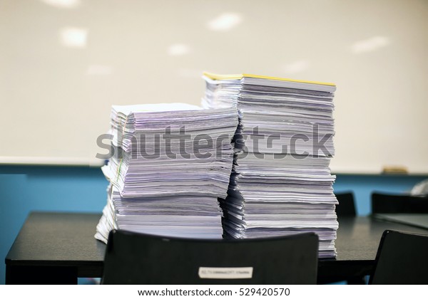 Stack White Papers Sheet On Office Stock Photo 529420570 | Shutterstock