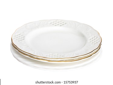Stack White Plates Isolated Stock Photo 15753937 | Shutterstock