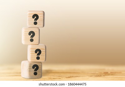 Three Wooden Blocks Cubes Question Mark Stock Illustration 2063652191