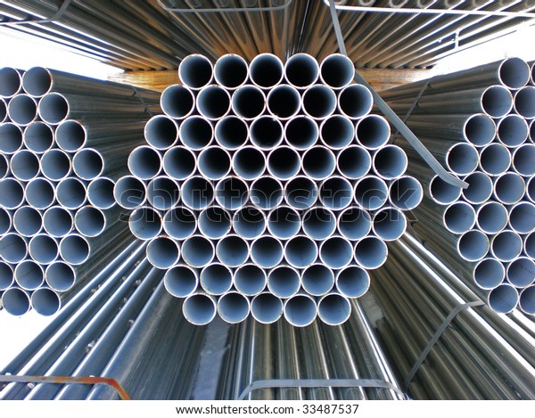 Stacked Pipes Perspective Stock Photo (Edit Now) 33487537