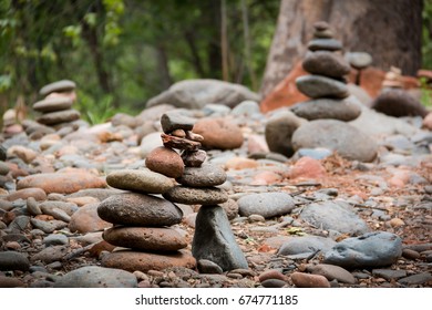 Stacked Stone Structures Forest Stock Photo 674771185 | Shutterstock