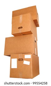 Stacking Cardboard Boxes Isolated White Stock Photo 99554258 | Shutterstock