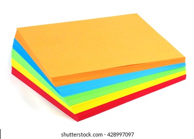 Stacking Colored Papers Isolated White Background Stock Photo 432046069 ...