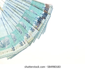 Stacking Malaysian Ringgit On White Background Stock Photo 584980183 ...