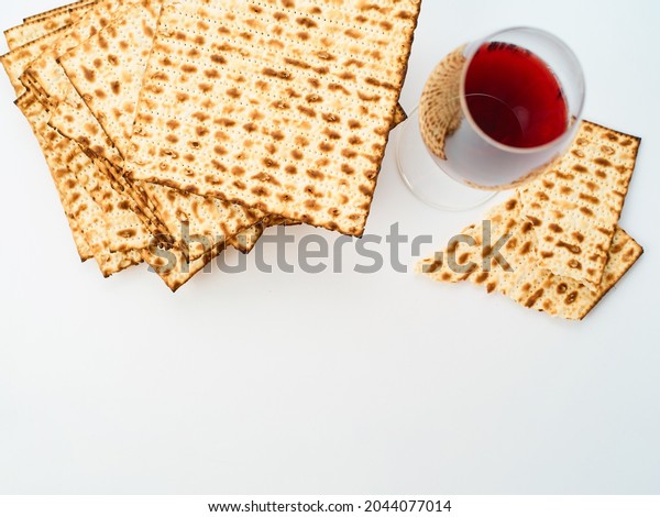 Stacks Hebrew Passover Bread Matzah Glass Stock Photo 2044077014 ...