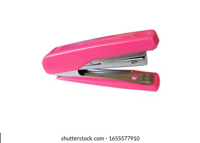 Pink Stapler Shadow On White Background Stock Photo (Edit Now) 261799088