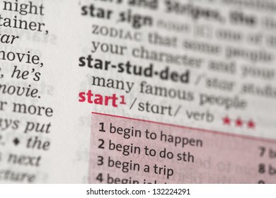 Start Definition Dictionary Stock Photo 132224291 | Shutterstock
