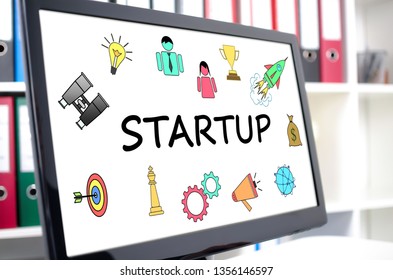 Startup Concept Shown On Computer Screen Stock Photo 1356146597 ...