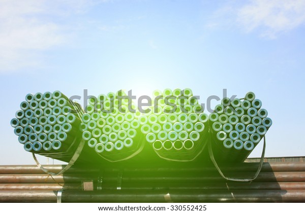 Steel Pipe Cross Section Features Closeup Stock Photo 330552425 ...