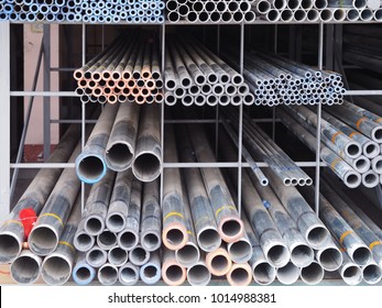 Steel Pipe Material Stack Storage Background Stock Photo 1014988381 ...