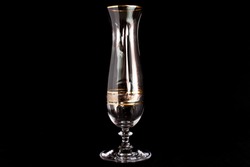 Drinking wine glasses shelf in restaurant with lighting showcase, an ...