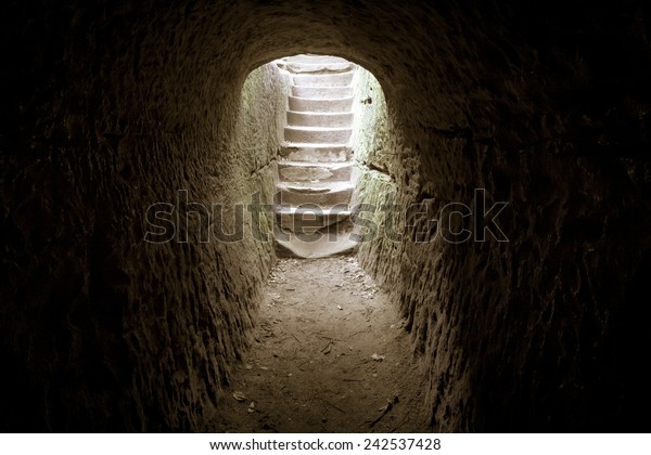 Step Into Light Dark Stone Hallway Stock Photo 242537428 | Shutterstock