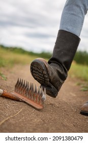 Step On Same Rake Man Kirza Stock Photo 2091380479 | Shutterstock