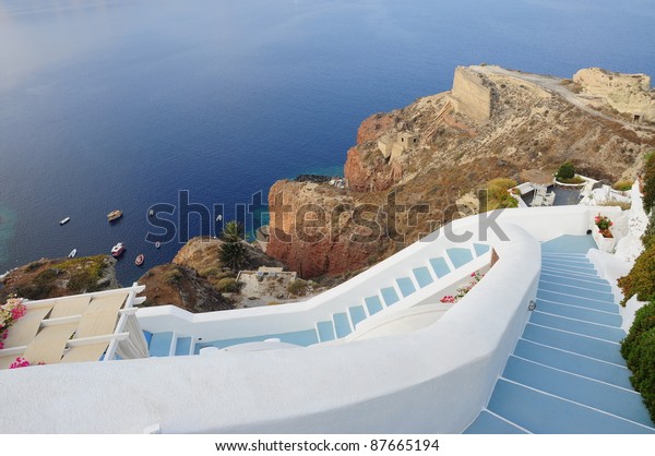Steps Beach Greece Stock Photo (Edit Now) 87665194