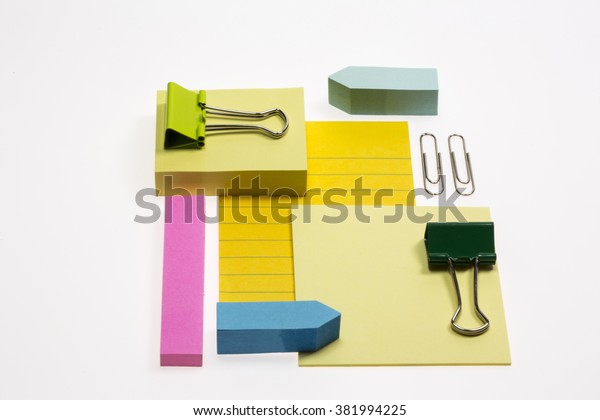 Sticky Notes Binder Clips Stock Photo 381994225 | Shutterstock