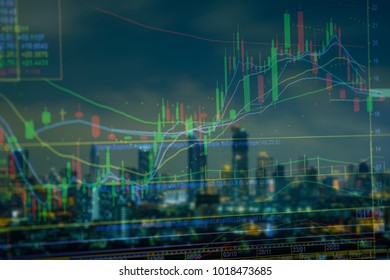 Stock Exchange Graph Chart Analysis Global Stock Photo 1018473685 ...
