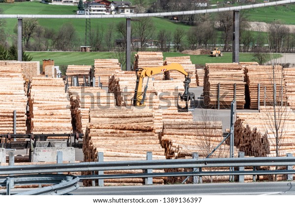 Stock Timber Saw Mill Loader Working Stock Photo 1389136397 | Shutterstock