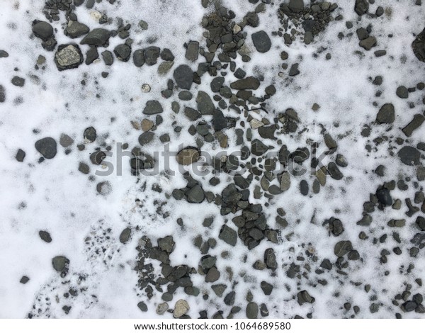 Stone Snow Background Stock Photo (Edit Now) 1064689580