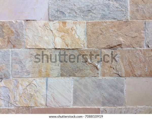 Stone Tile Wall Texture Pattern Background Stock Photo 708810919 ...