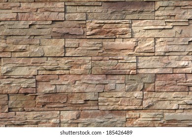Stone Cladding Wall Made Striped Stacked Stock Photo (Edit Now) 1124872538