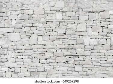 Stone Wall Rustic Texture Background White Stock Photo 649269298 ...