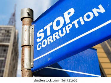 Stop Corruption Written On Road Sign Stock Photo 364721663 | Shutterstock