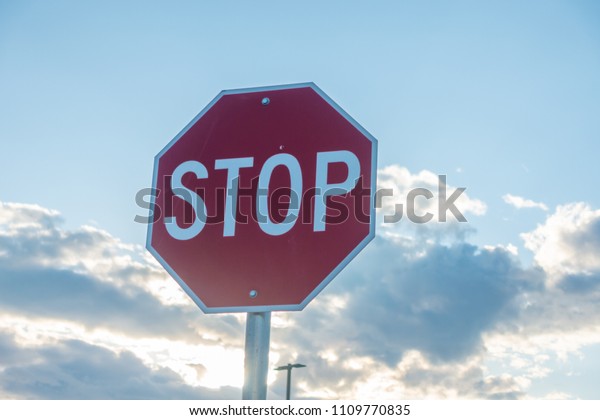 Stop Sign Clouds Background Stock Photo 1109770835 | Shutterstock