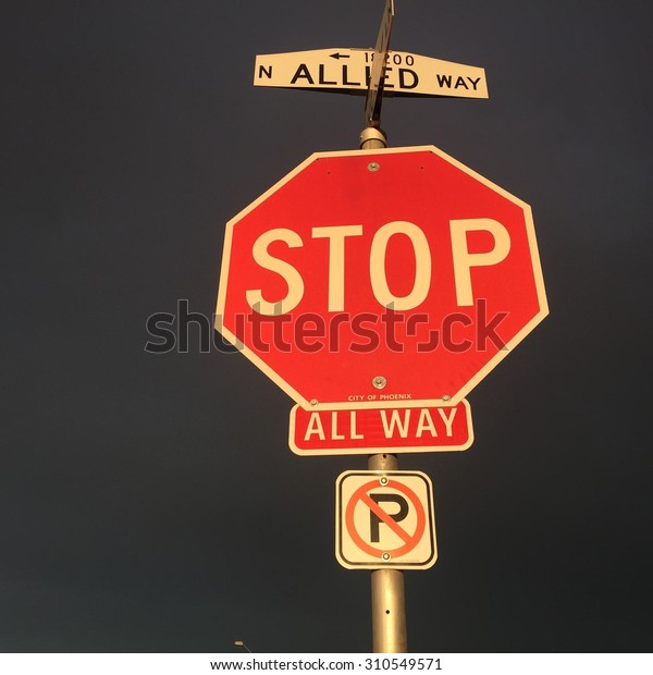 Stop Sign Dramatically Lit Stock Photo 310549571 | Shutterstock