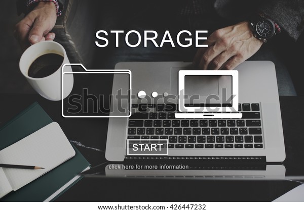 Storage Networking Hardware Internet Connection Concept Stock Photo ...