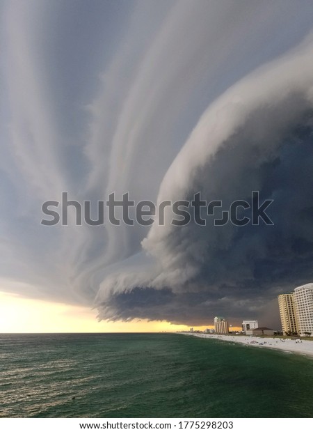 Storm cloud formation over the beach in Pensacola, Florida. Beautiful ...