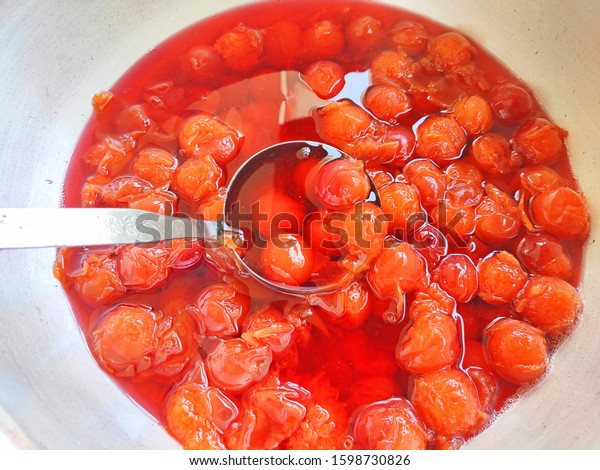 Strawberry Jam Making Process Focus On Stock Photo 1598730826 ...