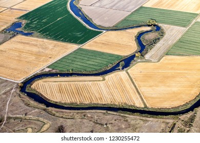 Stream Meanders Through Farm Fields Natural Stock Photo 1230255472 ...