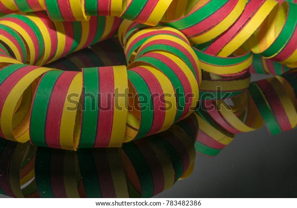 Streamer On Reflection Black Background Stock Photo 783482386 ...