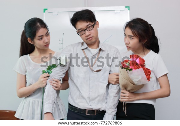 Stressed Complicated Relationship Between Three People Stock Photo ... Stressed Complicated Relationship Between Three People Stock Photo ...
