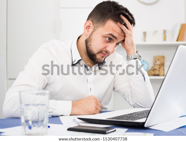 Stressed Man Worker Facing Challenge Project Stock Photo (Edit Now ...