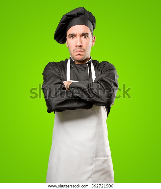 Stressed Young Chef Posing Stock Photo 562721506 | Shutterstock