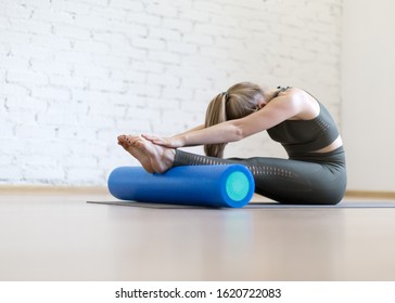 Stretching Back Hamstrings Exercise Foam Roller Stock Photo (Edit Now ...