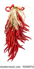 String Red Hot Peppers Drying Isolated Stock Photo 95098753 | Shutterstock