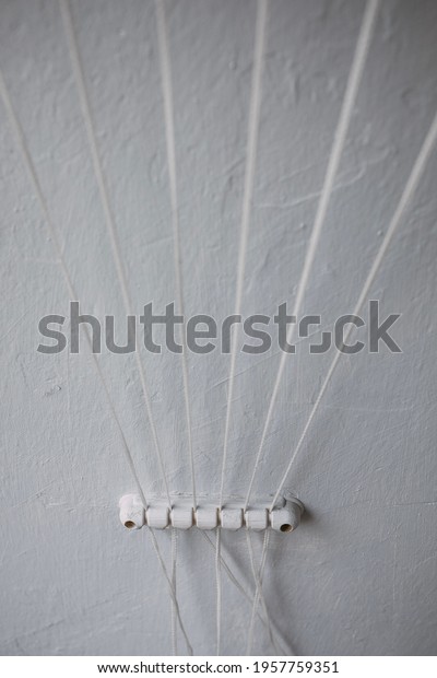 Strings Attached Wall Ceiling Clothes Dryer Stock Photo 1957759351 ...