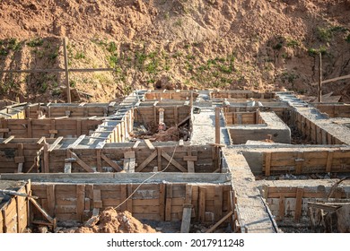 Strip Foundations Formwork During Construction House Stock Photo ...