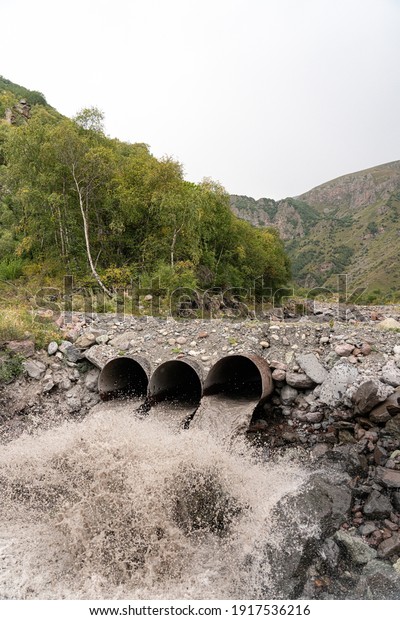 Strong Flow Water Through Pipes Stock Photo 1917536216 | Shutterstock