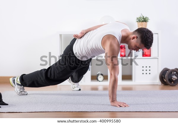 Strong Man Doing Pushups On One Stock Photo 400995580 | Shutterstock