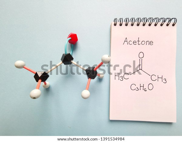Structural Model Acetone Molecule C3h6o Chemical Foto Stok 1391534984 ...