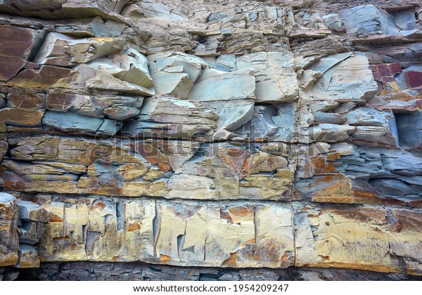 Structure Texture Sandstone On Mountainside Stock Photo 1954209247 ...