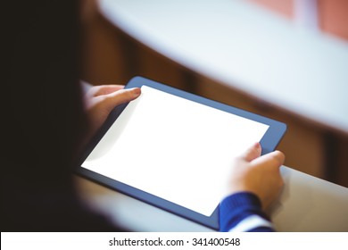 Student Lecture Hall Using Tablet University Stock Photo 341400548 ...